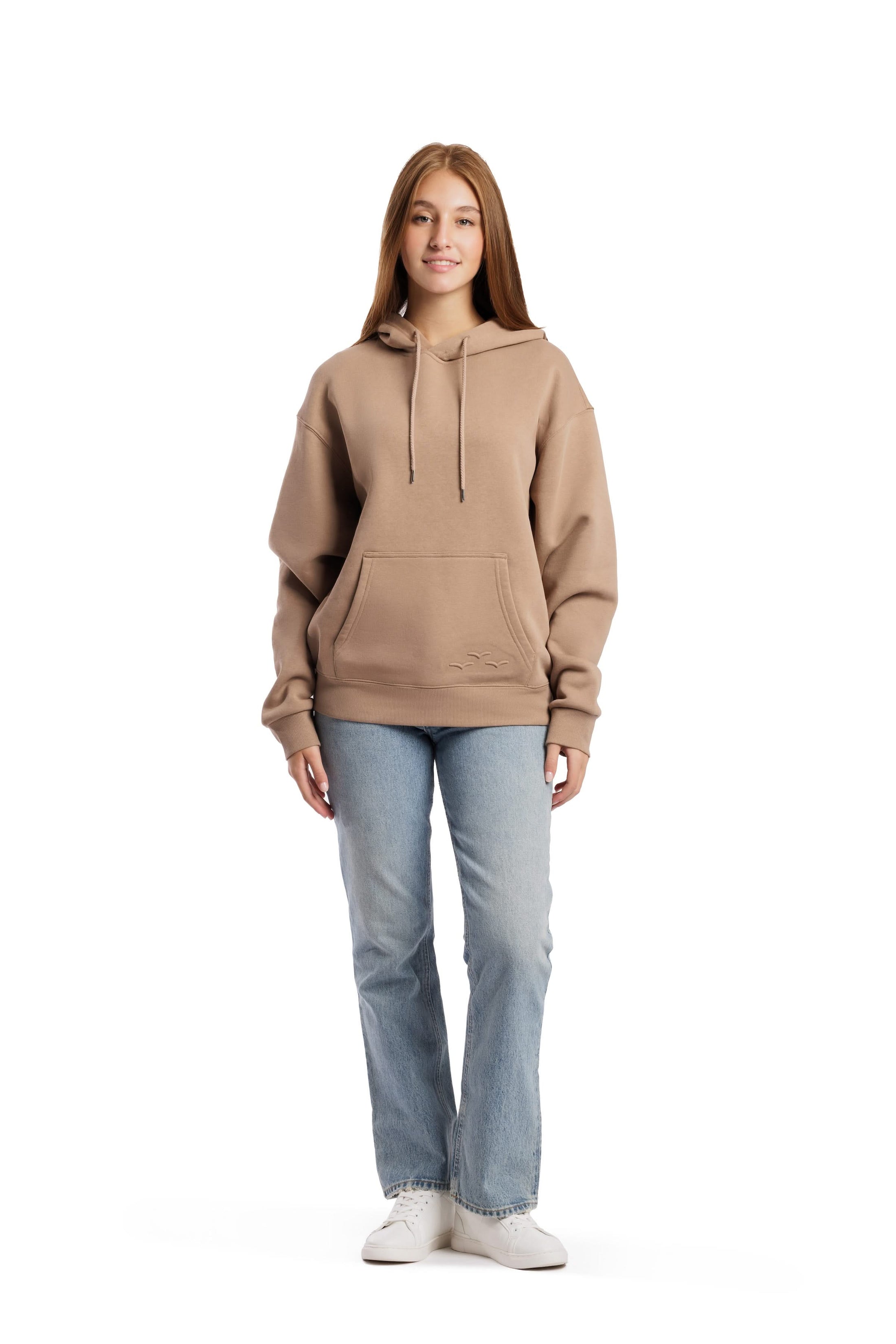 Relaxed fit hoodie in camel